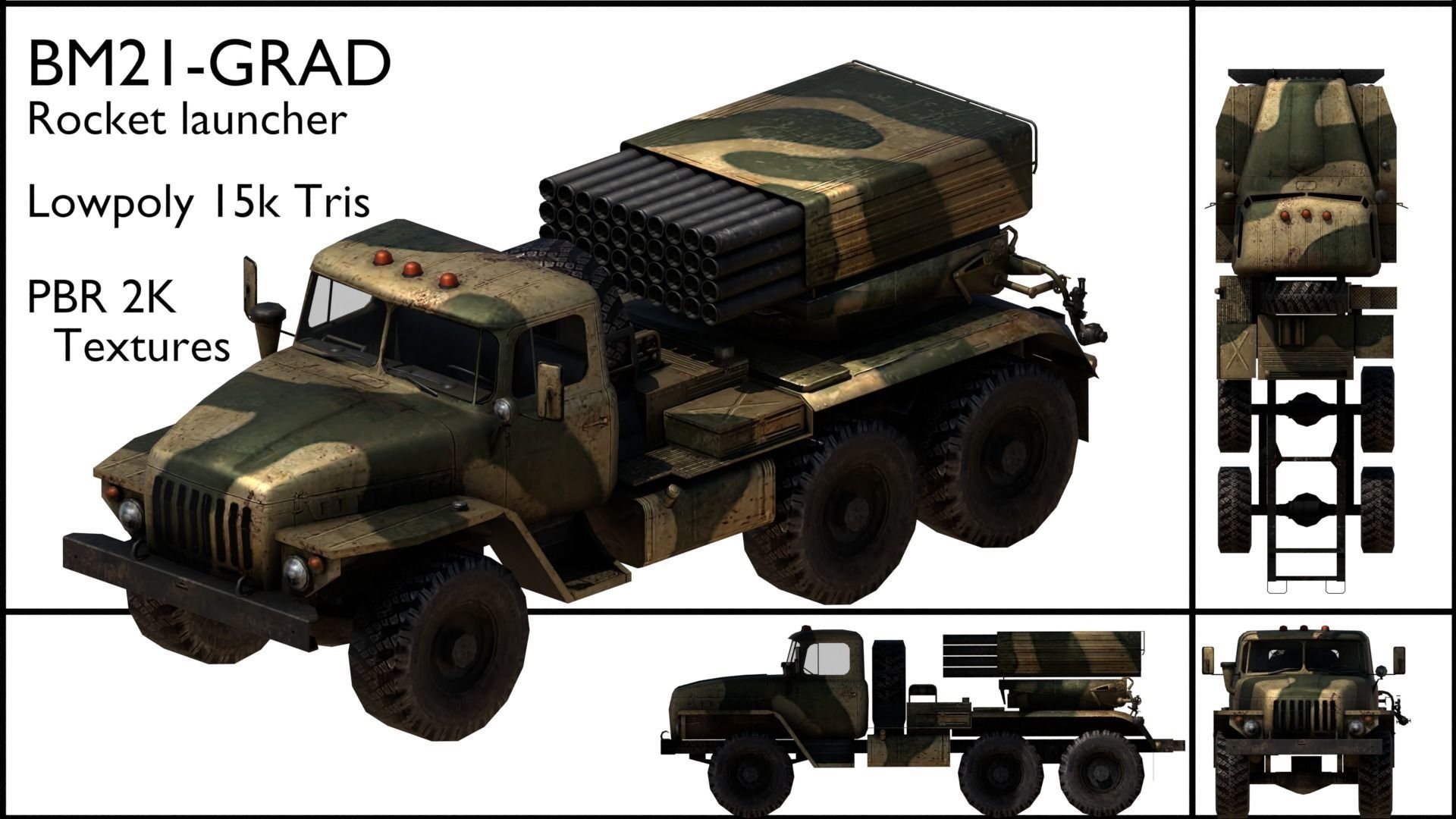 3D model BM21 GRAD Rocket Launcher VR / AR / low-poly | CGTrader