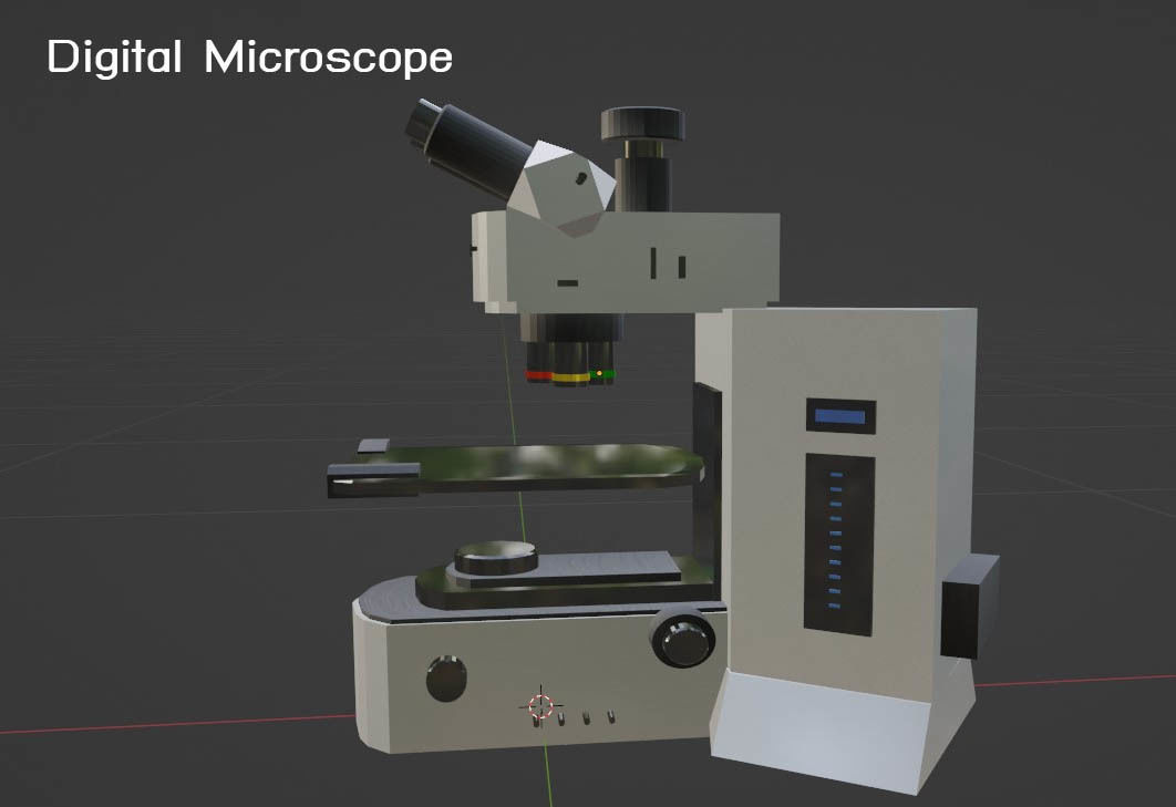 3D model Digital Microscope for lab 3D Lowpoly scientific model VR / AR ...