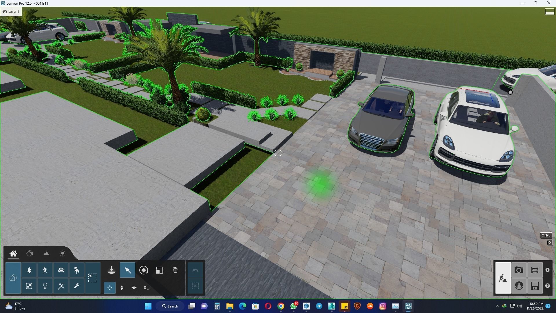 Rendered 3d model of a landscape design residential front yard 3D model ...