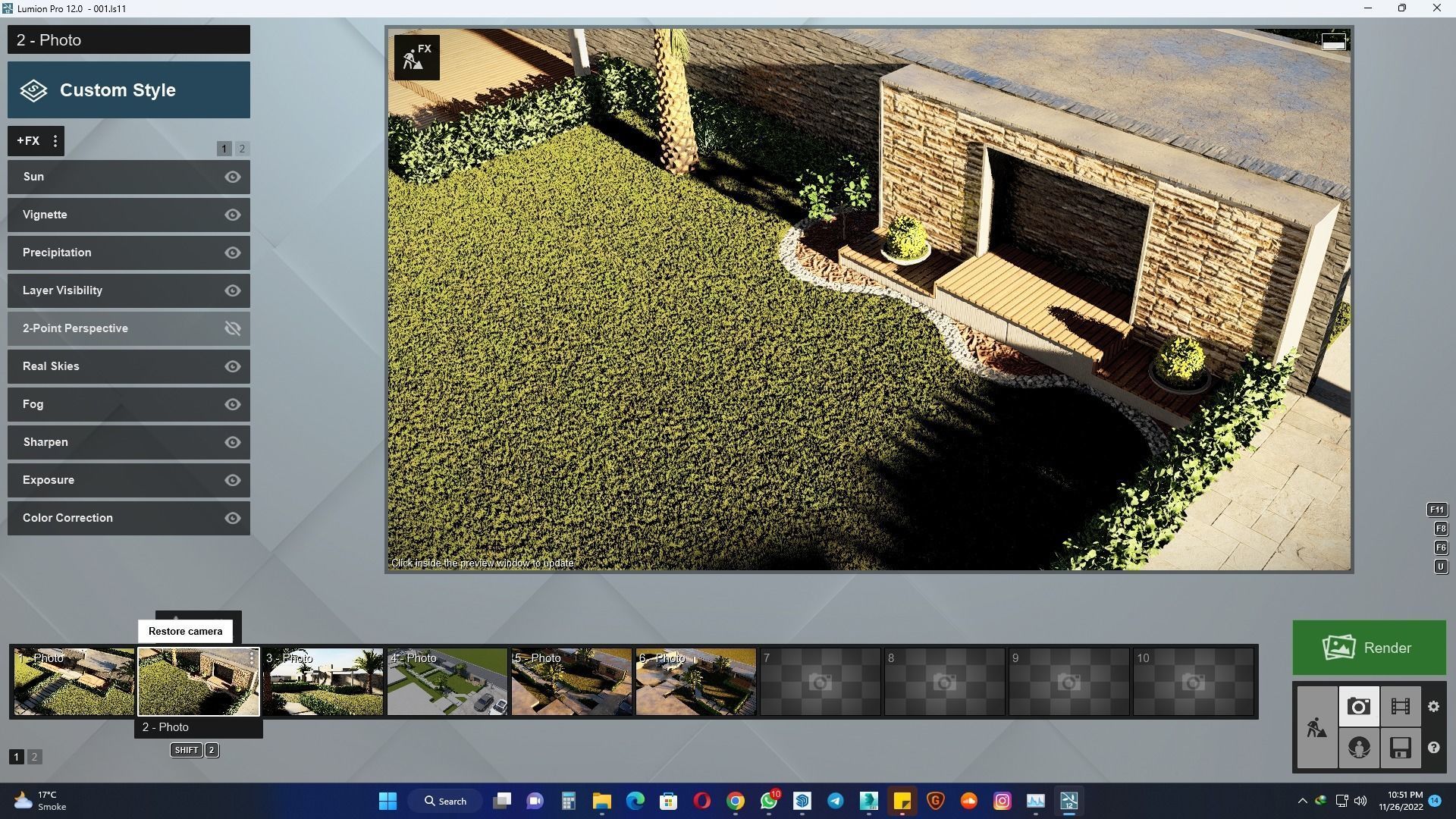 Rendered 3d model of a landscape design residential front yard 3D model ...