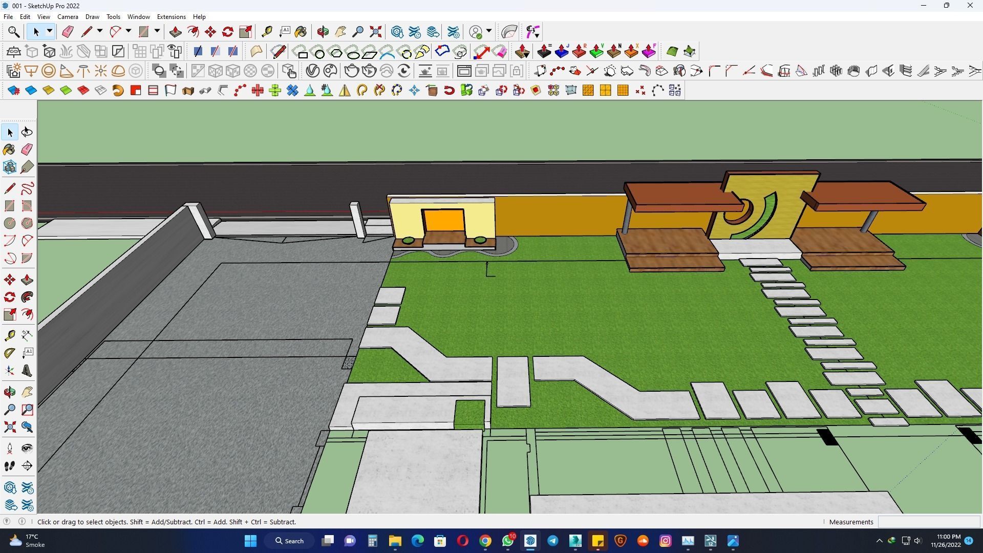 Rendered 3d model of a landscape design residential front yard 3D model ...