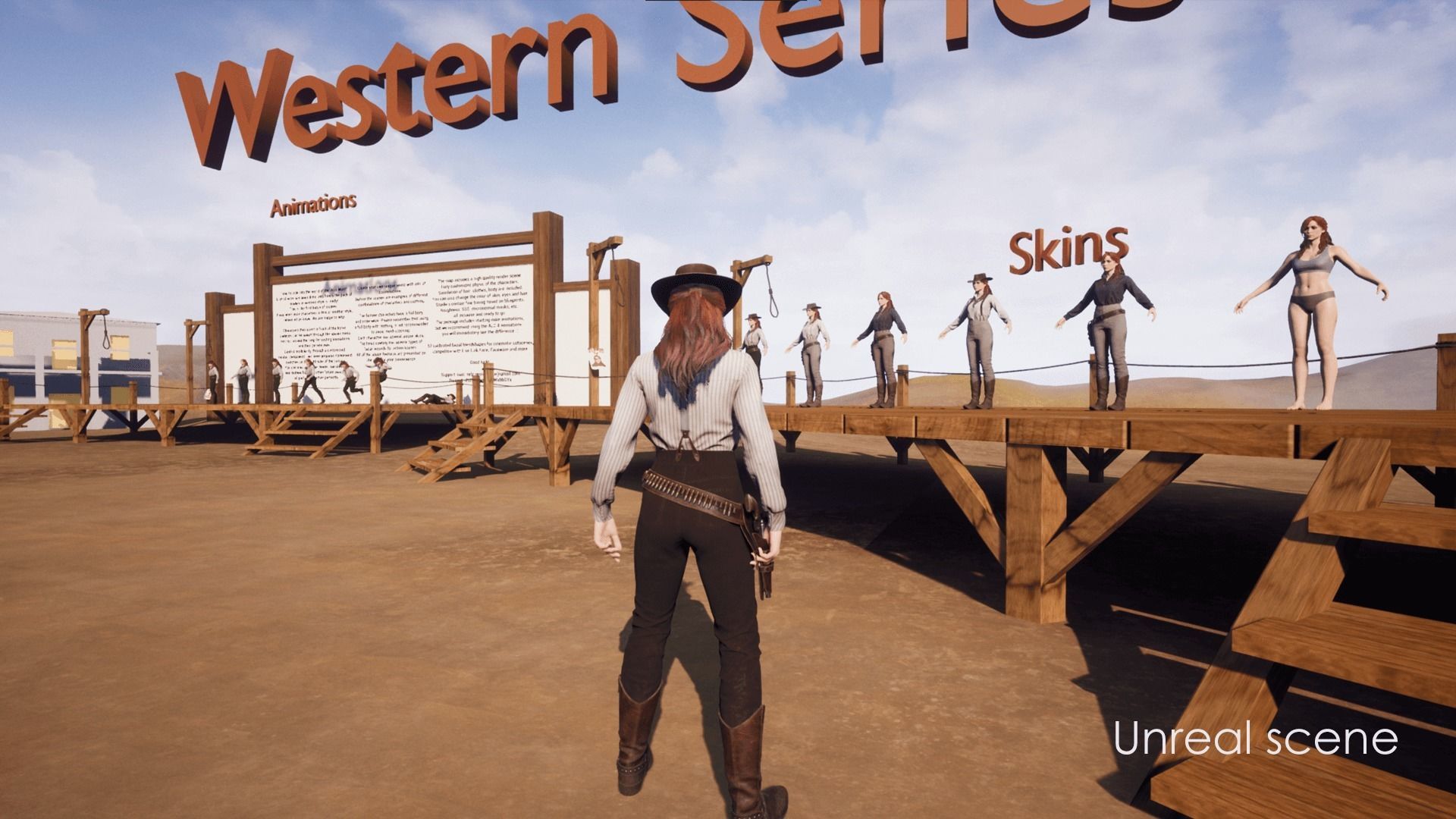 3D model Cowboy Girl 2 - Western Wild West Adventure Survival Character ...