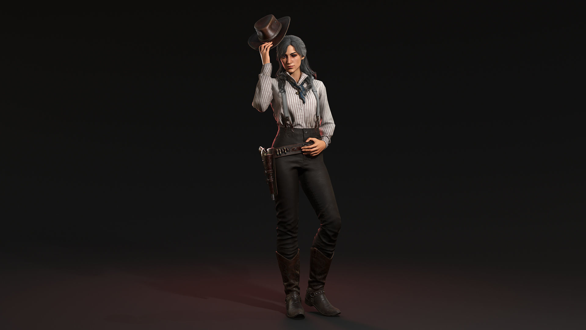 3D model Cowboy Girl 2 - Western Wild West Adventure Survival Character ...