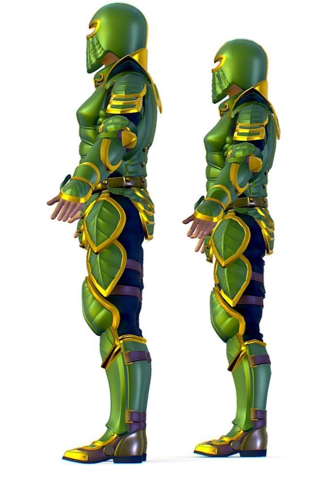 3D model Subdivision 3D Men The Knight in Green Armor VR / AR / low ...