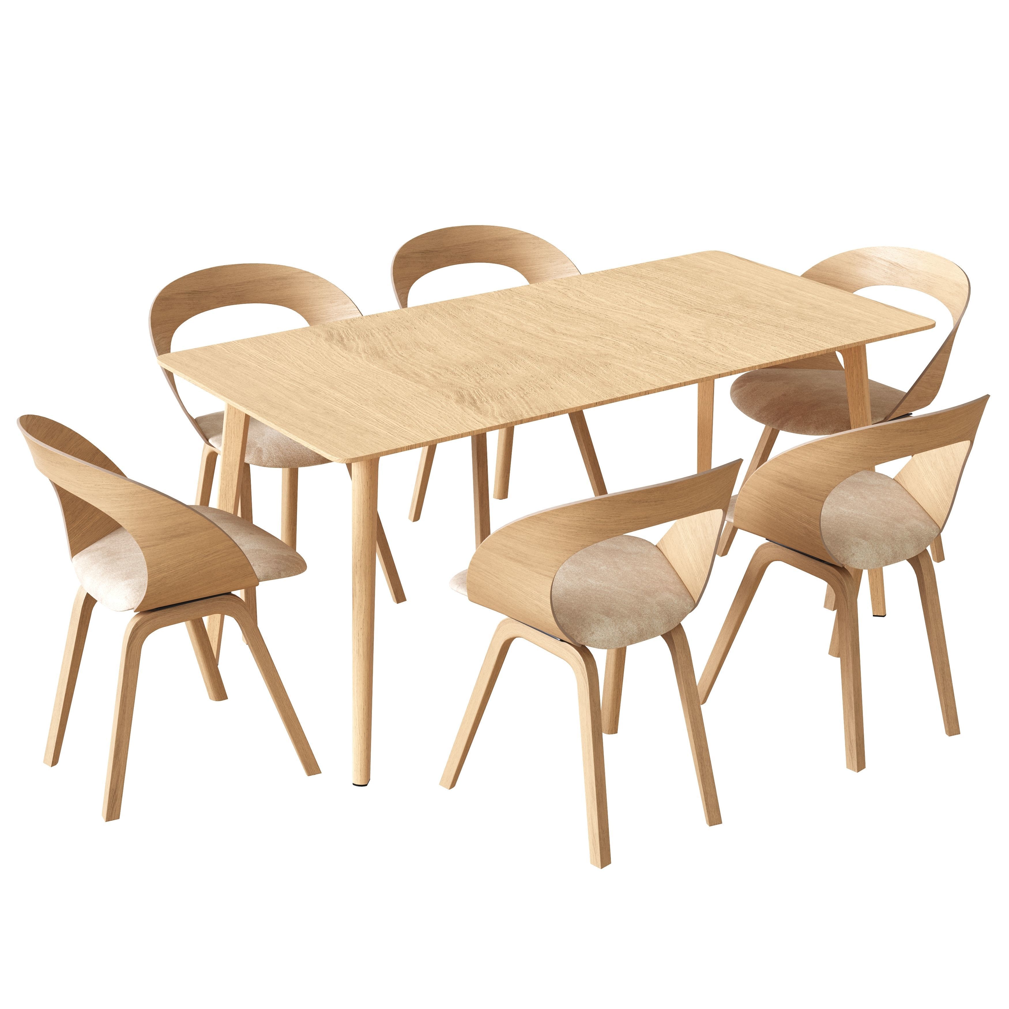 Bruner Mudra Chair Fina Club Table Set 3D model | CGTrader