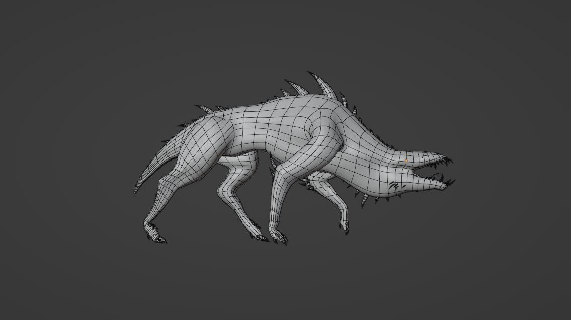 3D model Creature Infernum Dog Low-poly 3D model VR / AR / low-poly ...