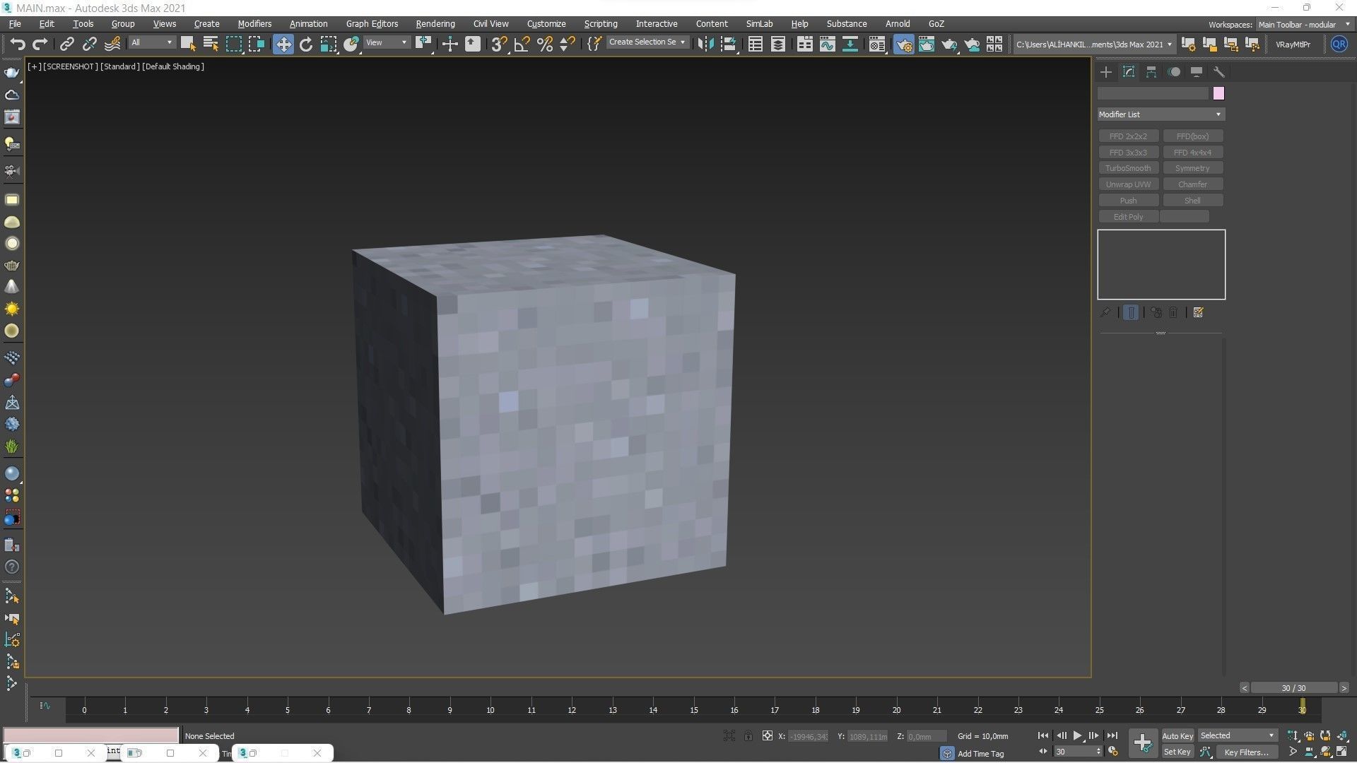 3D model MINECRAFT CLAY BLOCK MODEL LOW-POLY 3D MODEL VR / AR / low ...