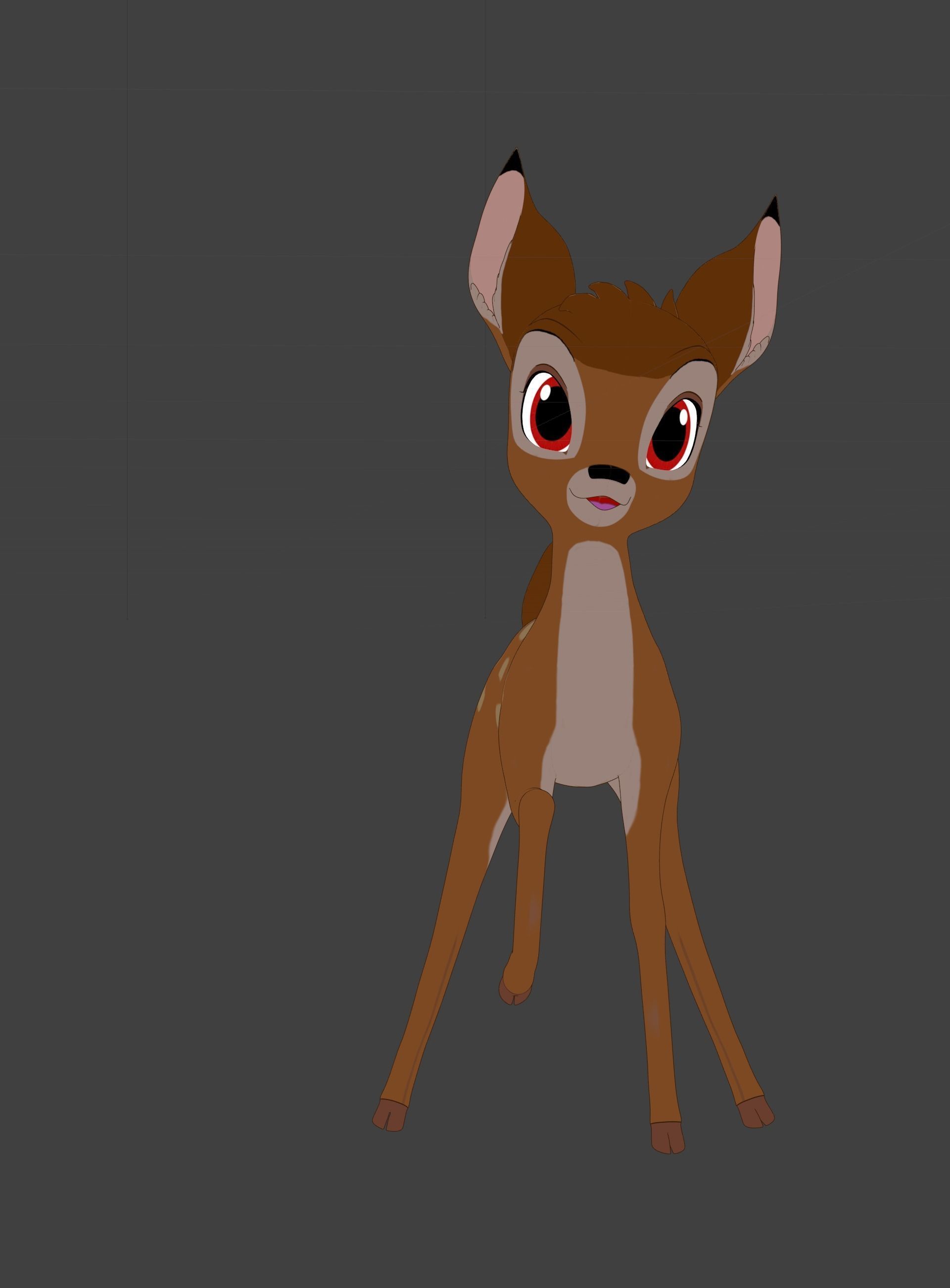 Fawn Bambi and Faline 3D model rigged | CGTrader