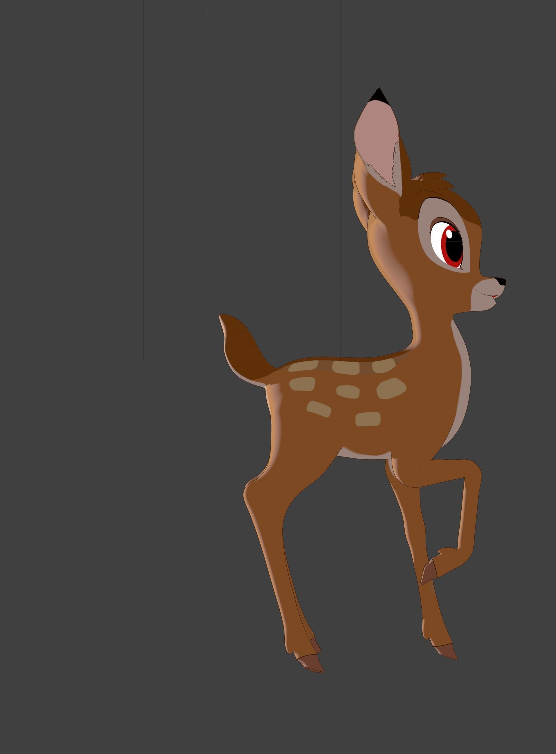 Fawn Bambi and Faline 3D model rigged | CGTrader