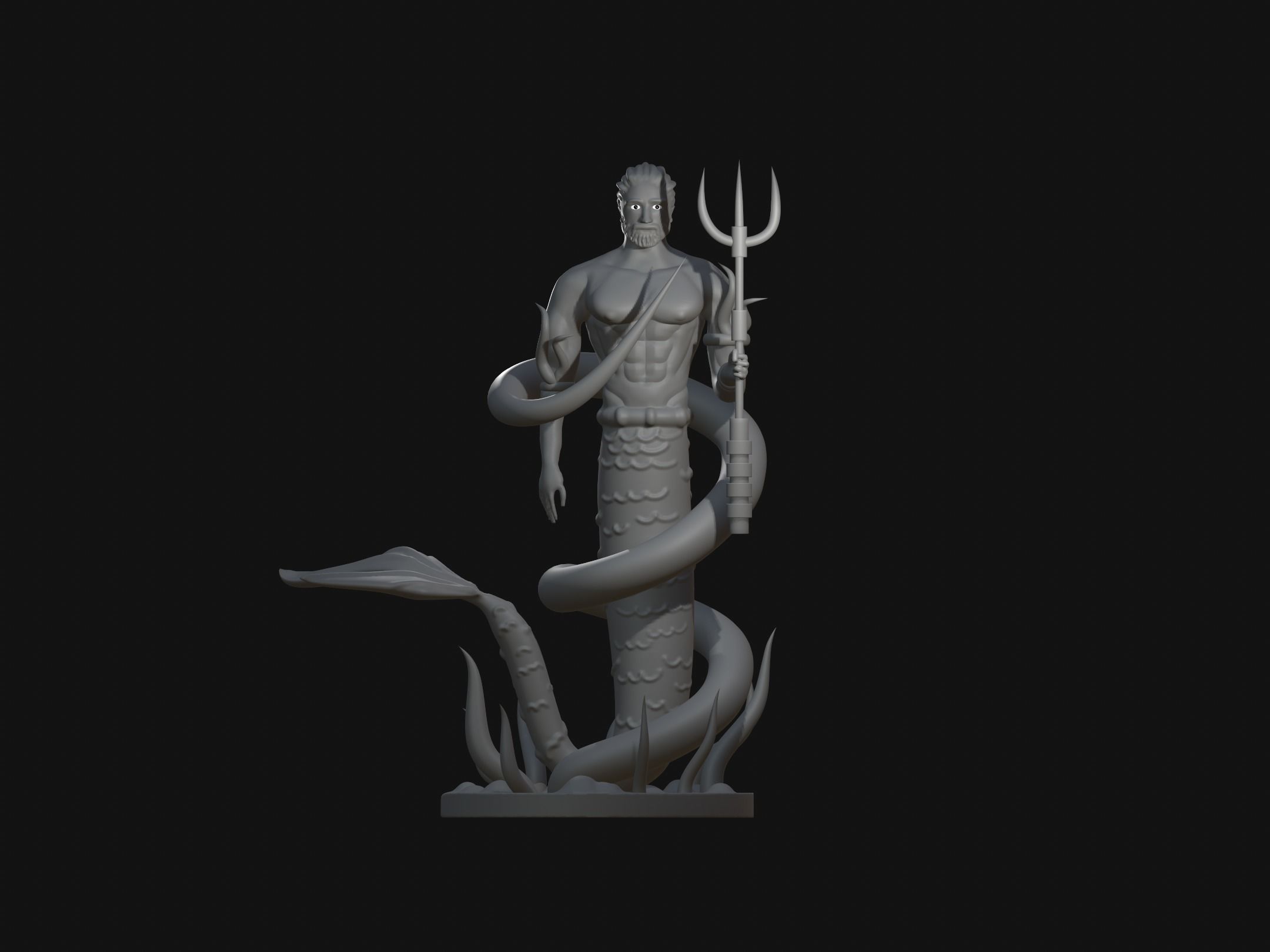poseidon simple character 3D model 3D printable | CGTrader