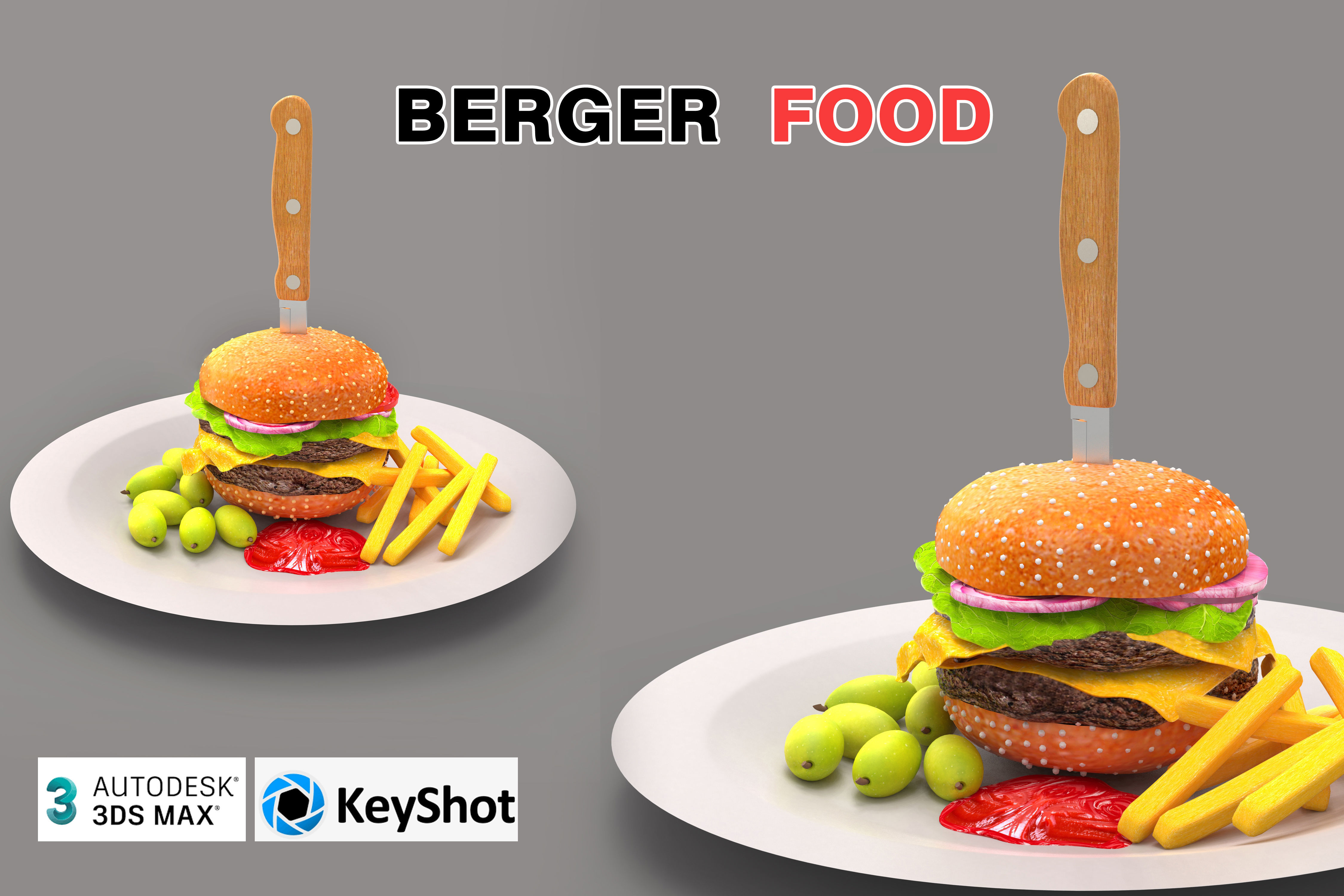 3D model Berger food VR / AR / low-poly | CGTrader