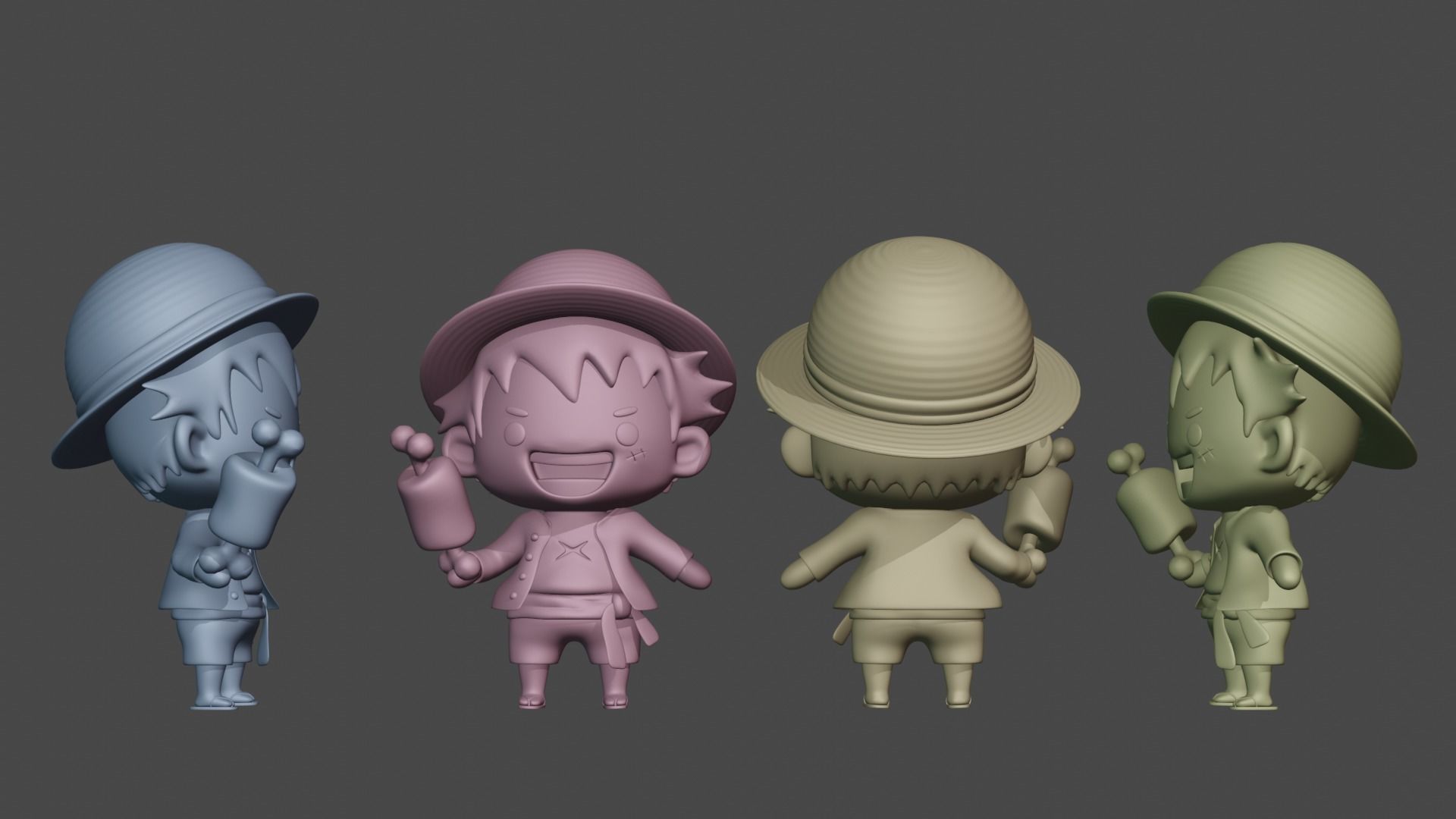 Luffy Chibi - One Piece 3D model 3D printable | CGTrader