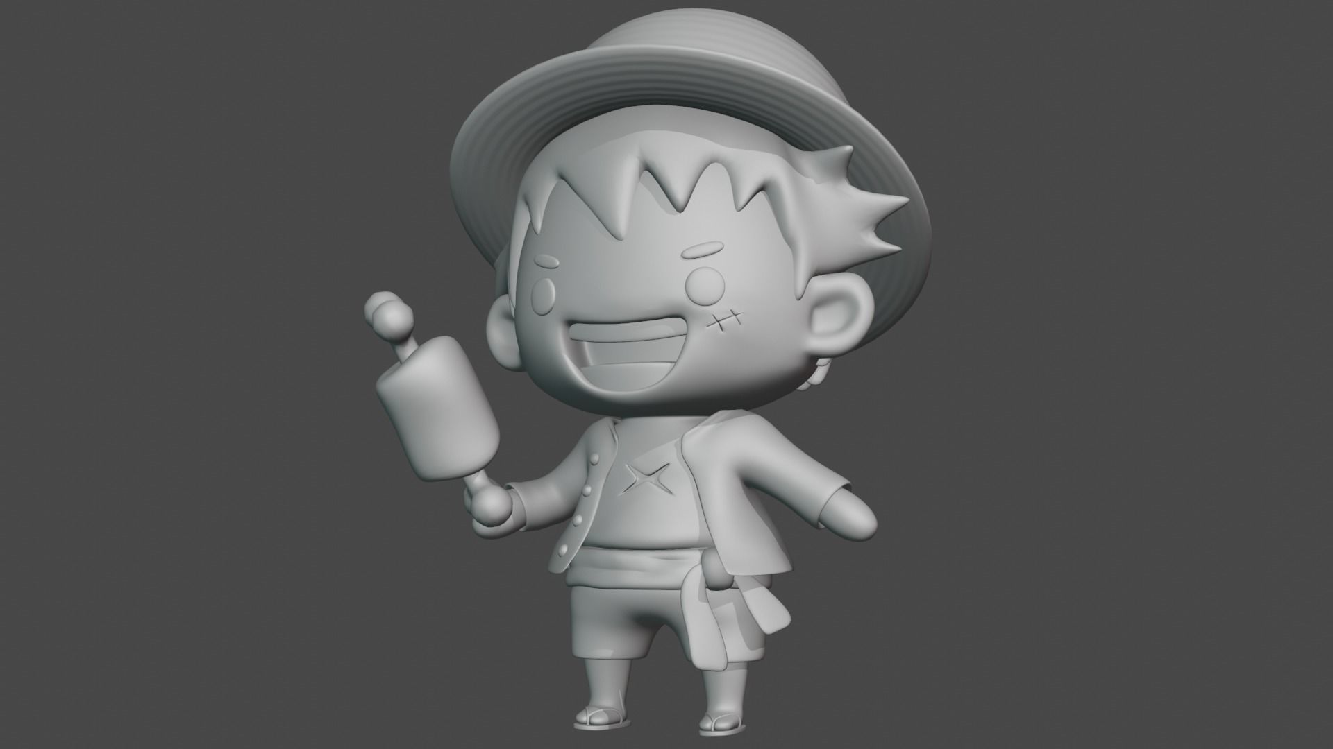 Luffy Chibi - One Piece 3D model 3D printable | CGTrader