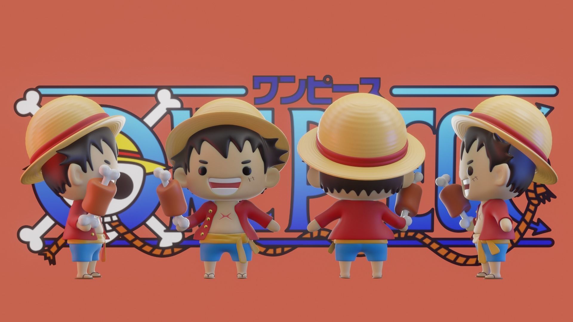 Luffy Chibi - One Piece 3D model 3D printable | CGTrader