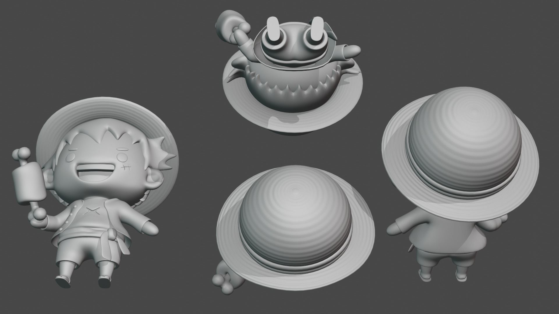 Luffy Chibi - One Piece 3D model 3D printable | CGTrader