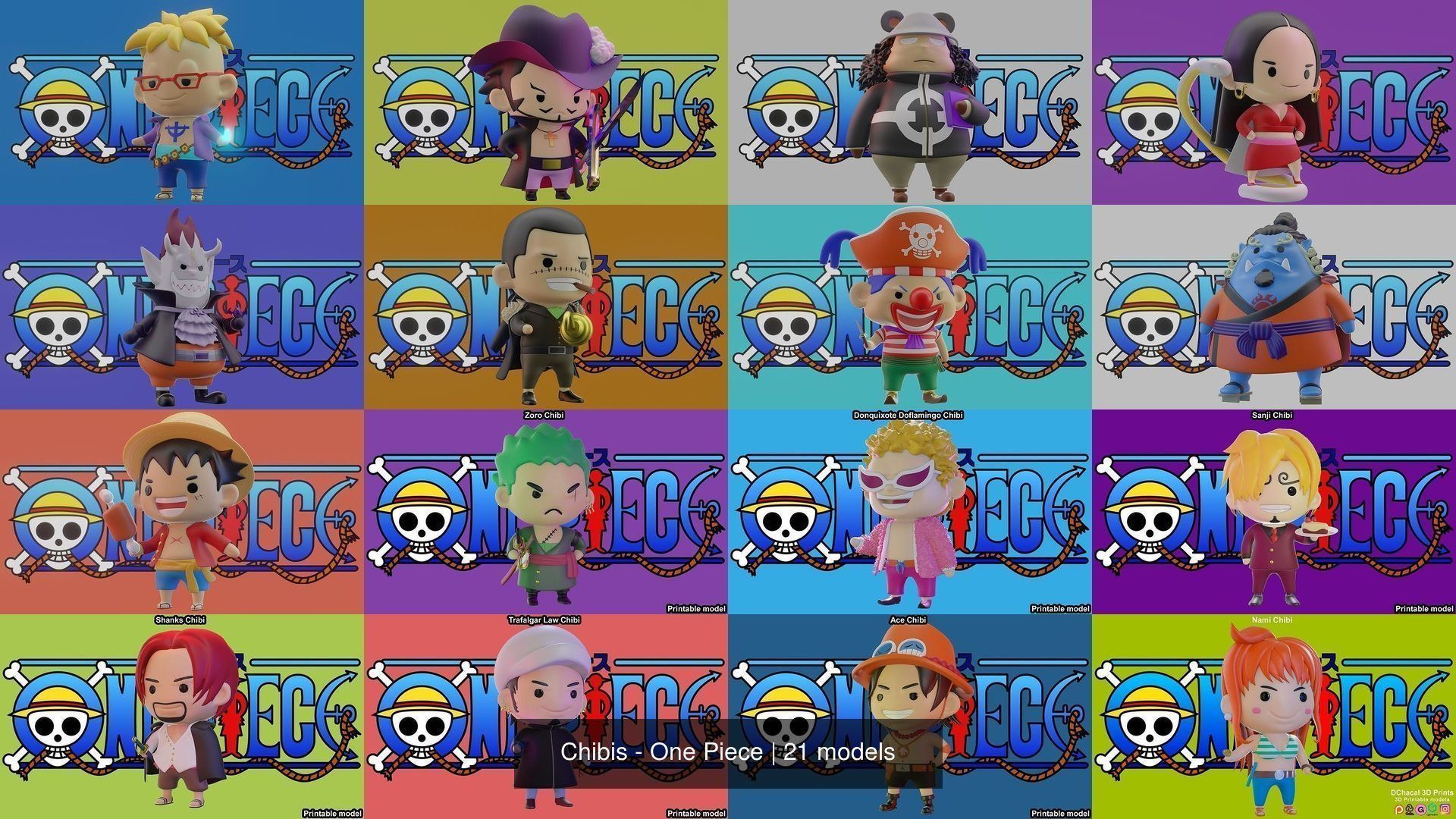 Chibis - One Piece 3D Model Collection 3D printable | CGTrader
