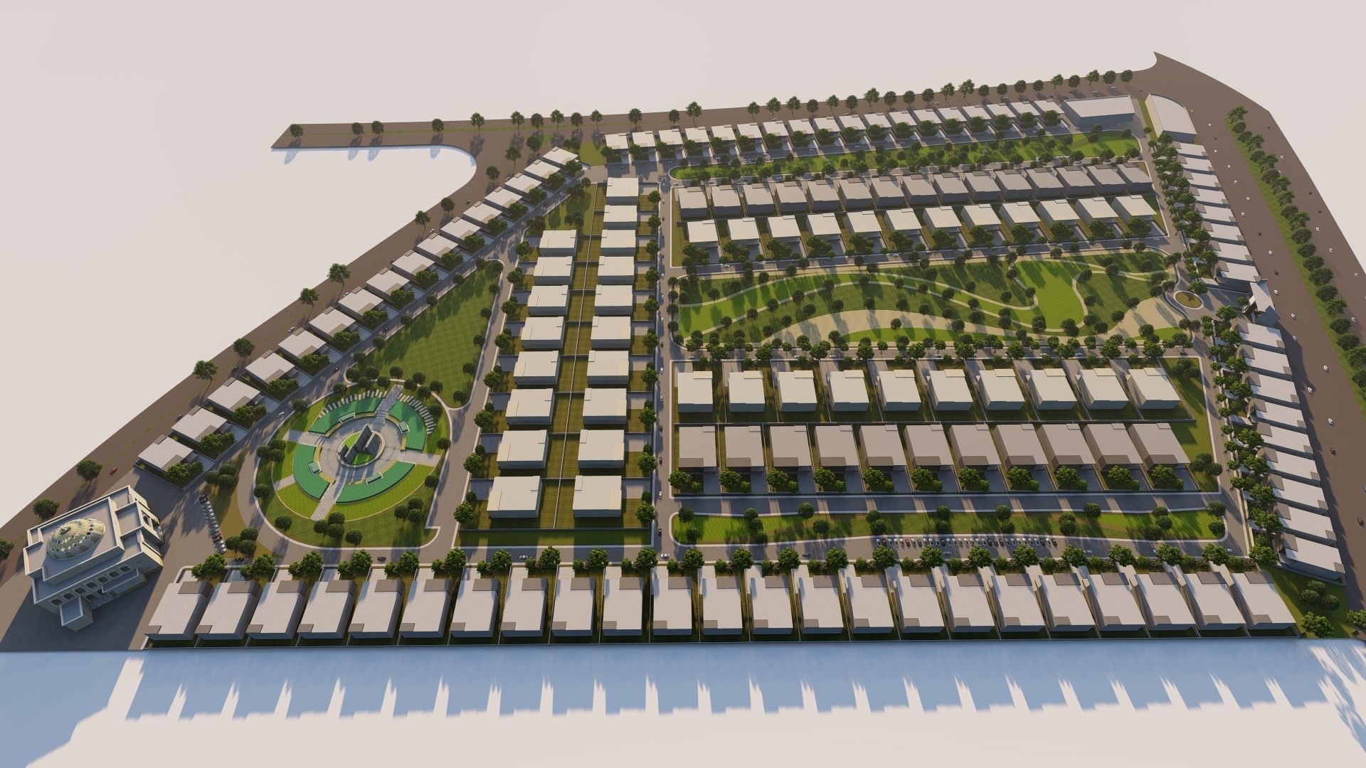 Affordable housing community project 3d model 3D model | CGTrader