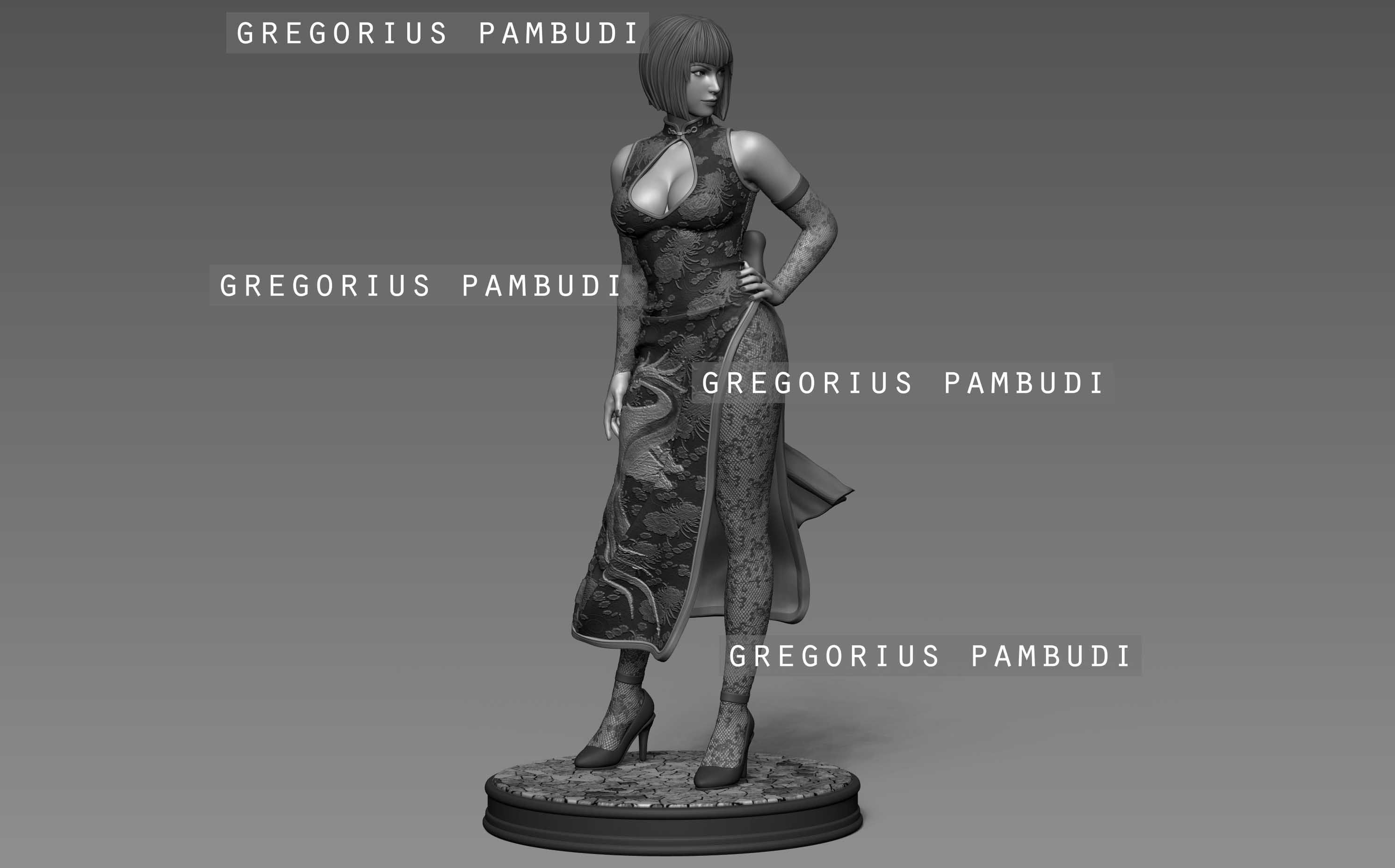 Tekken Anna Williams Fan Art Statue 3d Printable 3D model 3D printable ...