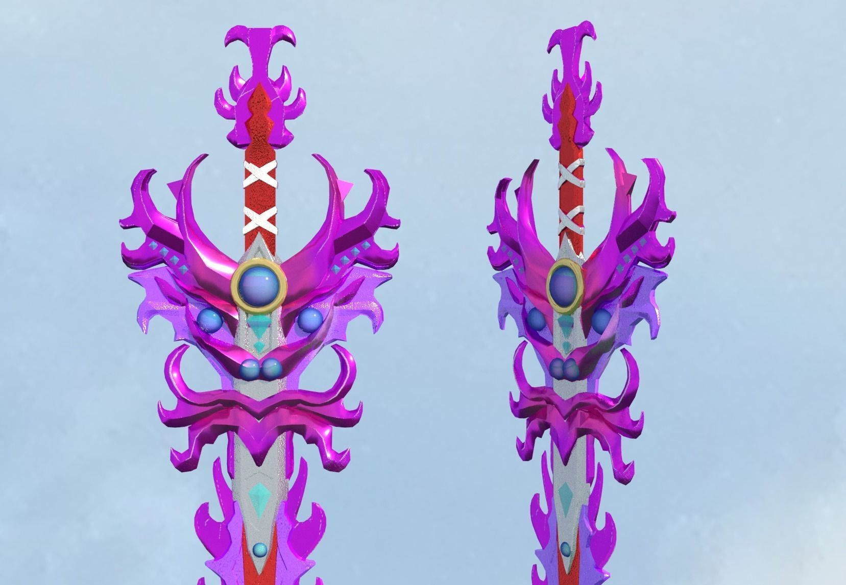 Weapon long sword game sword CG game model props ancient sword 3D model ...