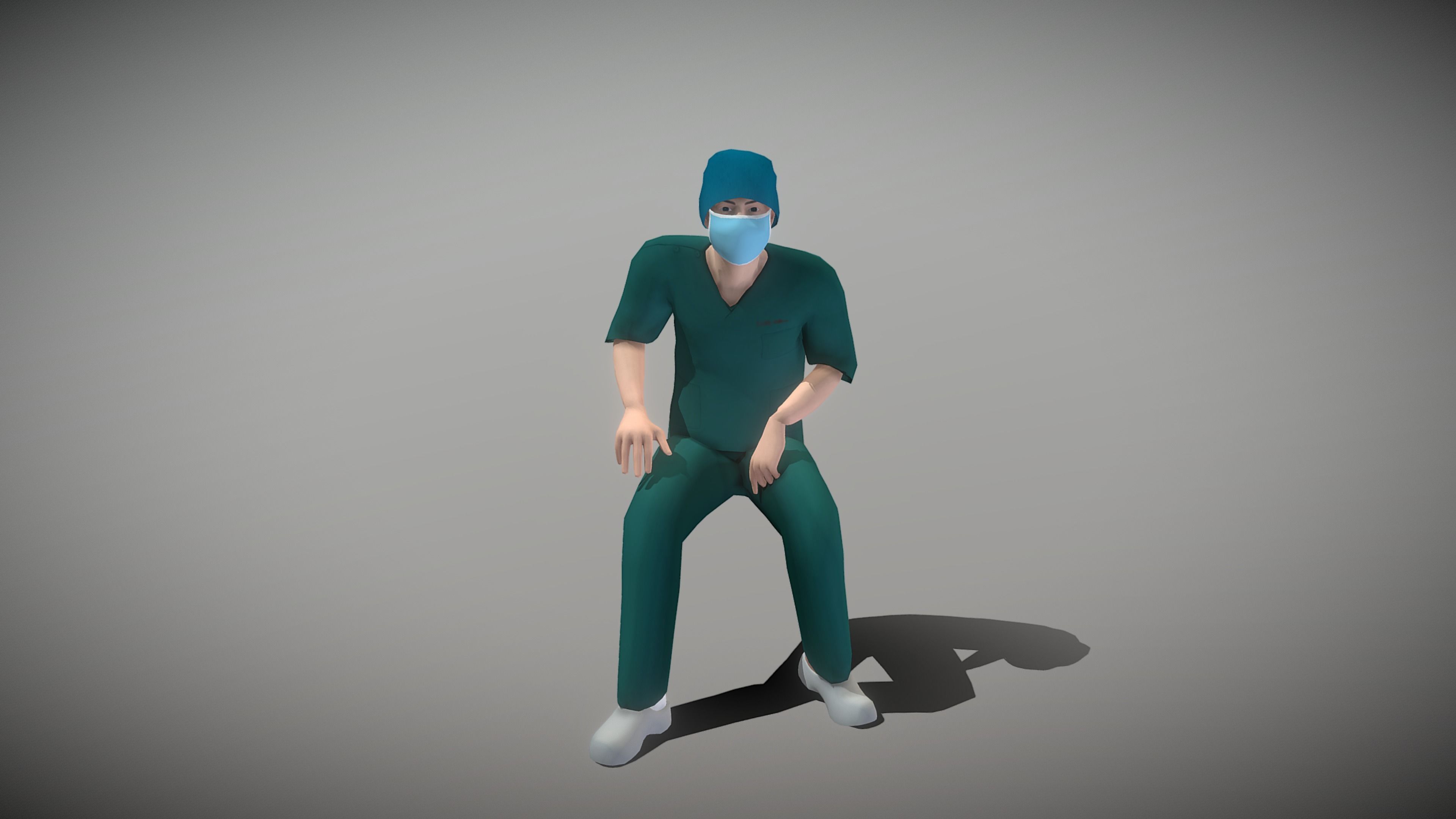 3D model Operating Room Male Doctor VR / AR / low-poly rigged animated ...