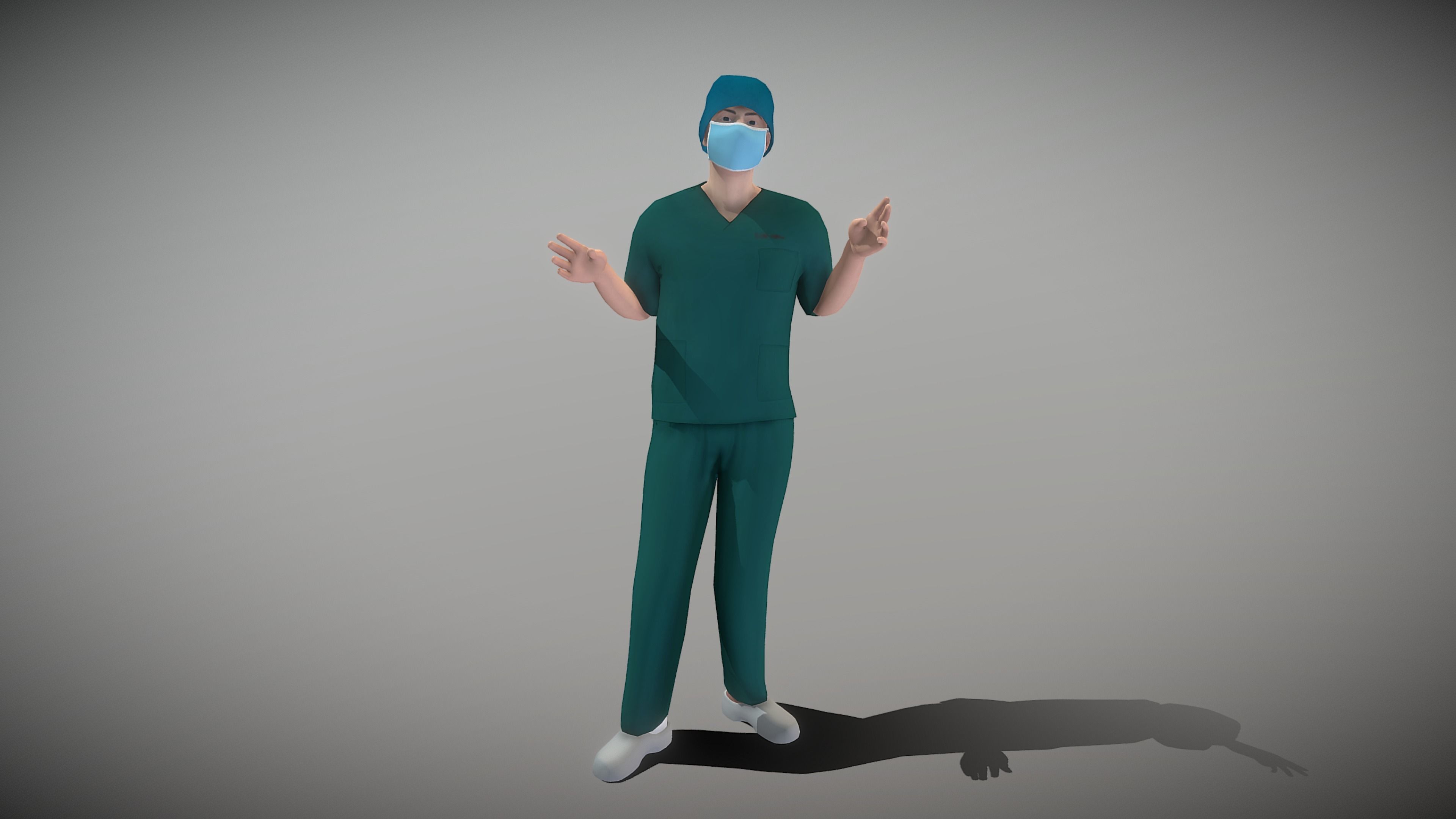 3D model Operating Room Male Doctor VR / AR / low-poly rigged animated ...