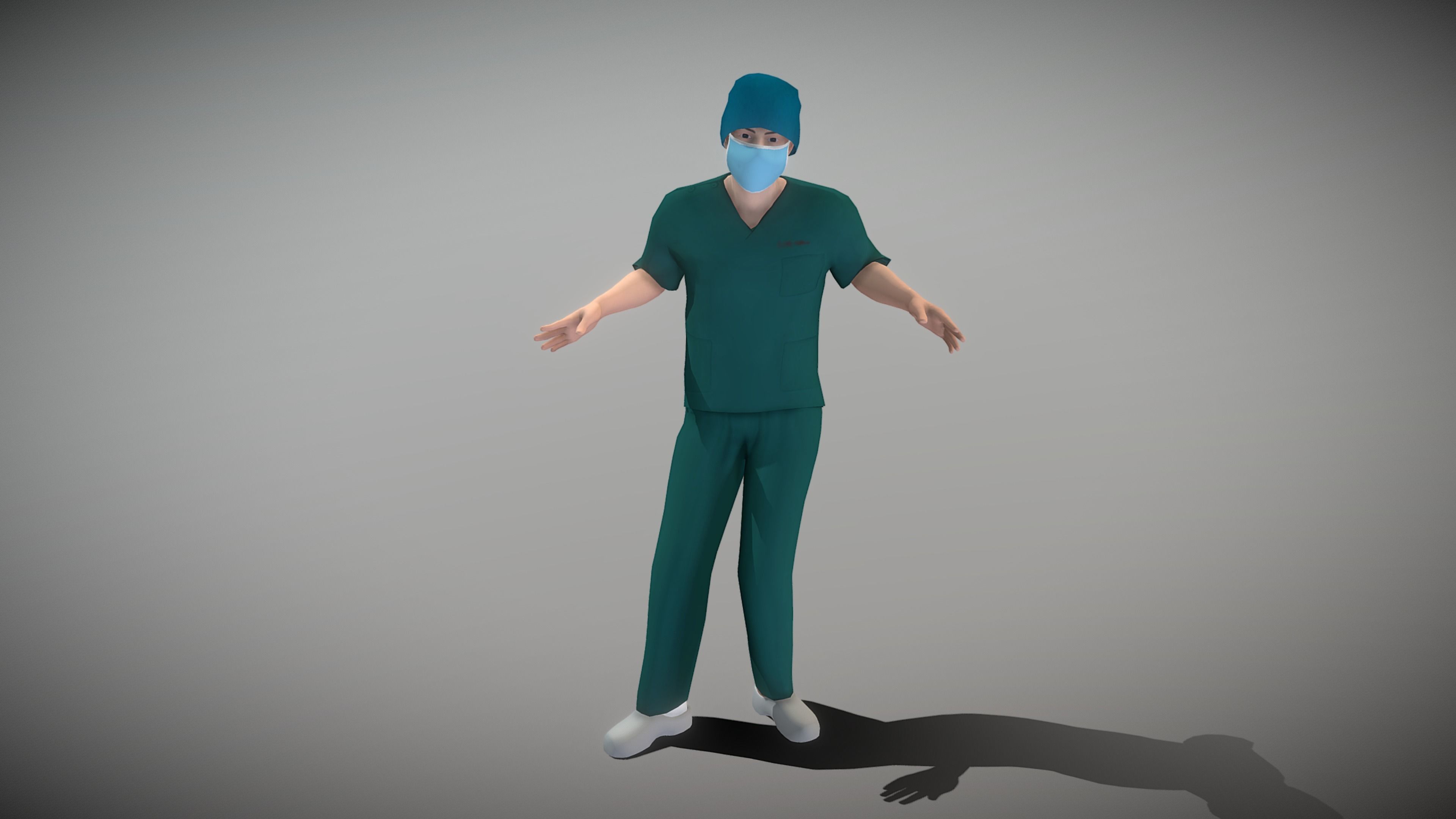 3D model Operating Room Male Doctor VR / AR / low-poly rigged animated ...
