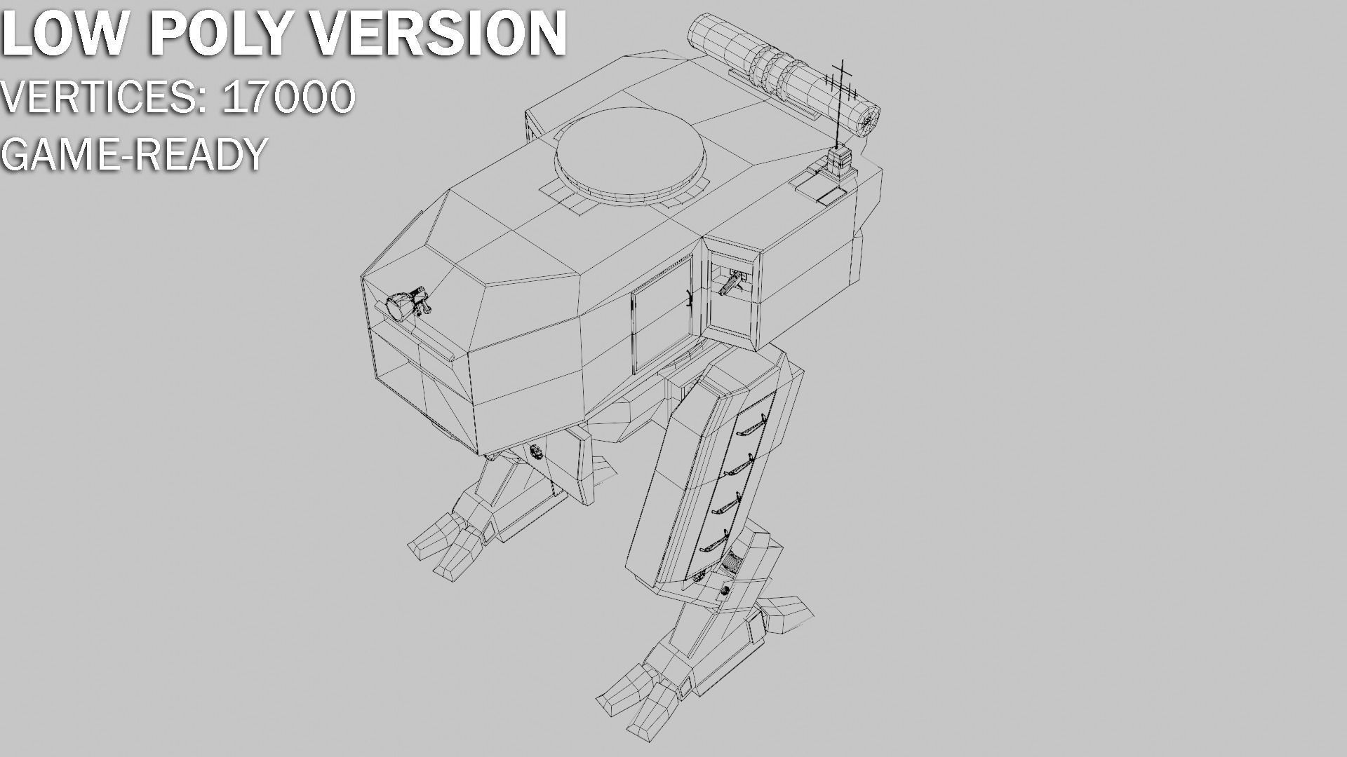 3D model Panzer Mech Walker with RIG and LOWPOLY Forest Camo VR / AR ...
