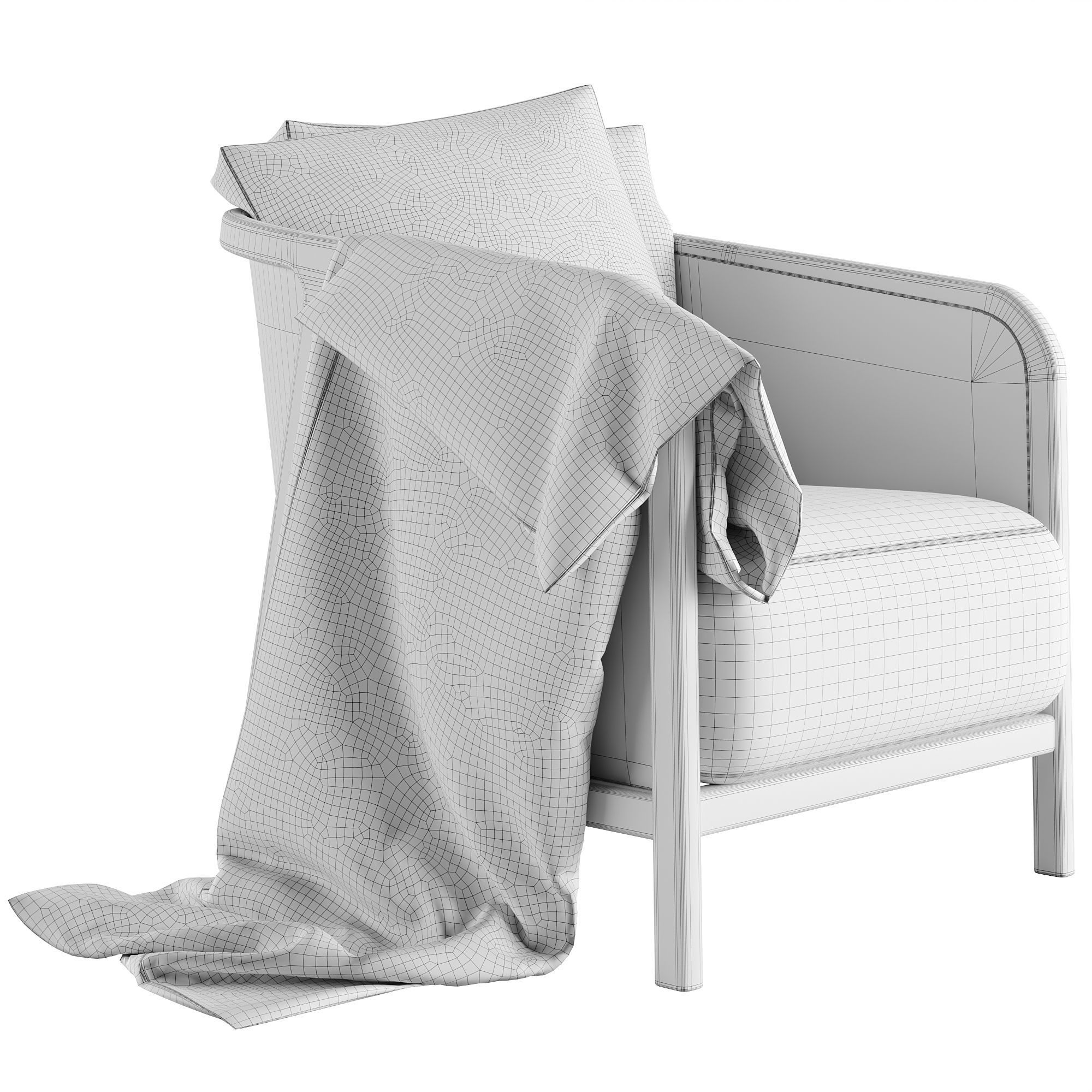 3D model Tosca armchair with throw VR / AR / low-poly | CGTrader