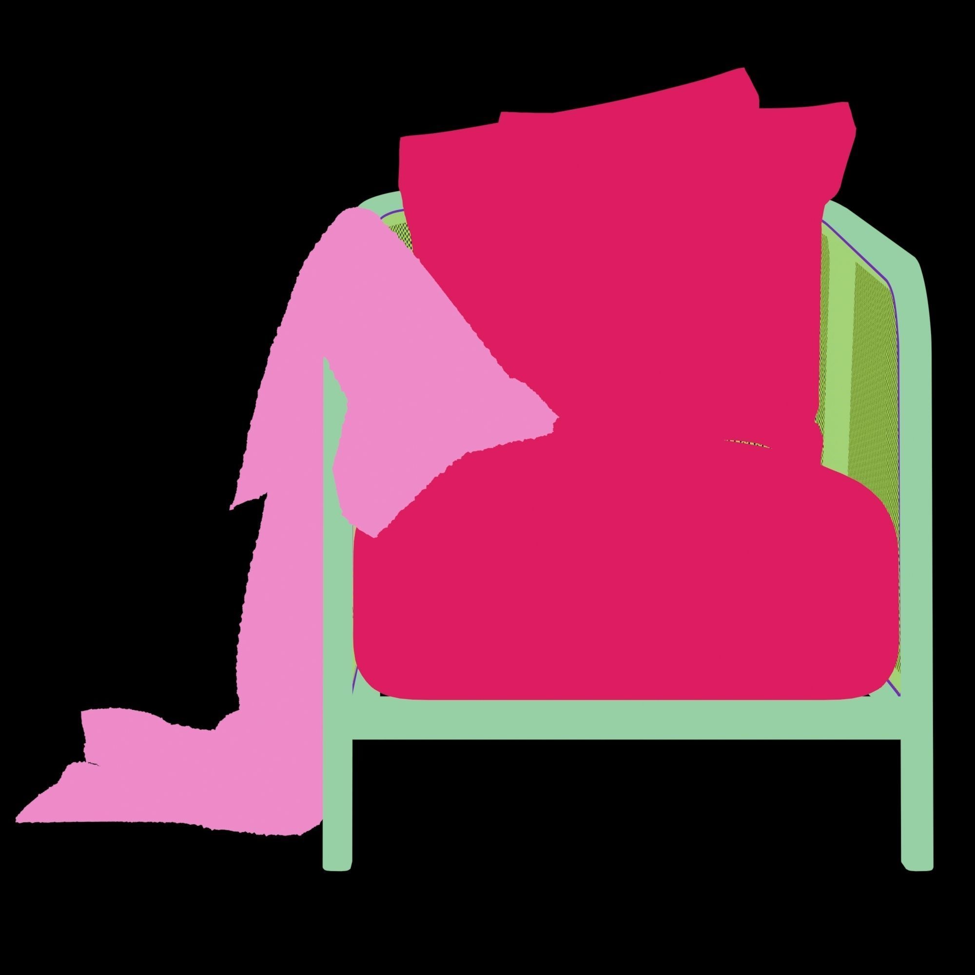 3D model Tosca armchair with throw VR / AR / low-poly | CGTrader