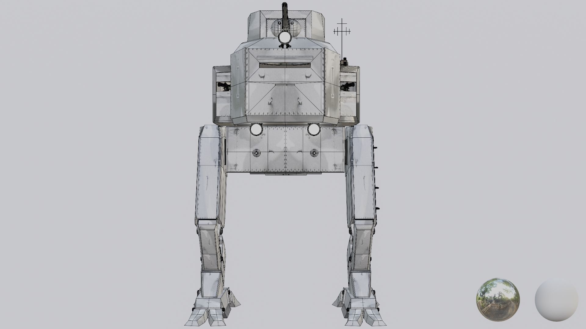 3D model Panzer Mech Walker with RIG and LOWPOLY Winter Camo VR / AR ...