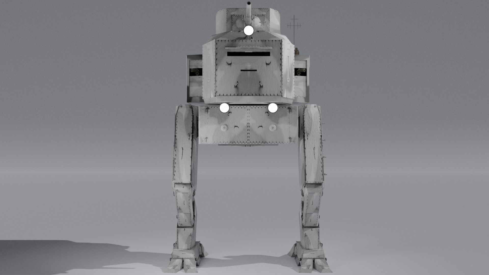 3D model Panzer Mech Walker with RIG and LOWPOLY Winter Camo VR / AR ...