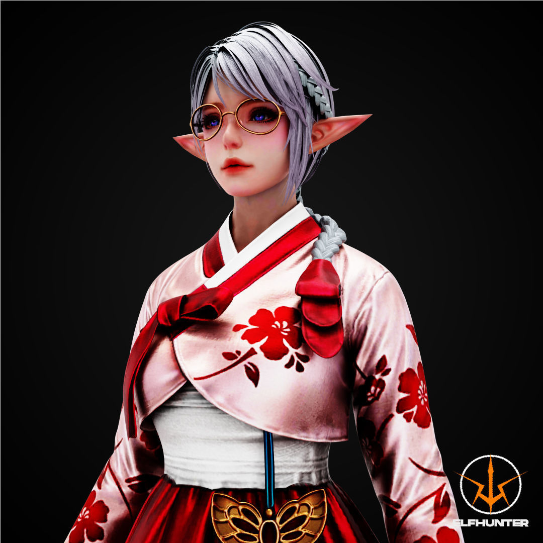 3D model EXCLUSIVE ELF HUNTER EDITION RIGGED CHARACTER ELF HANBOK VR ...