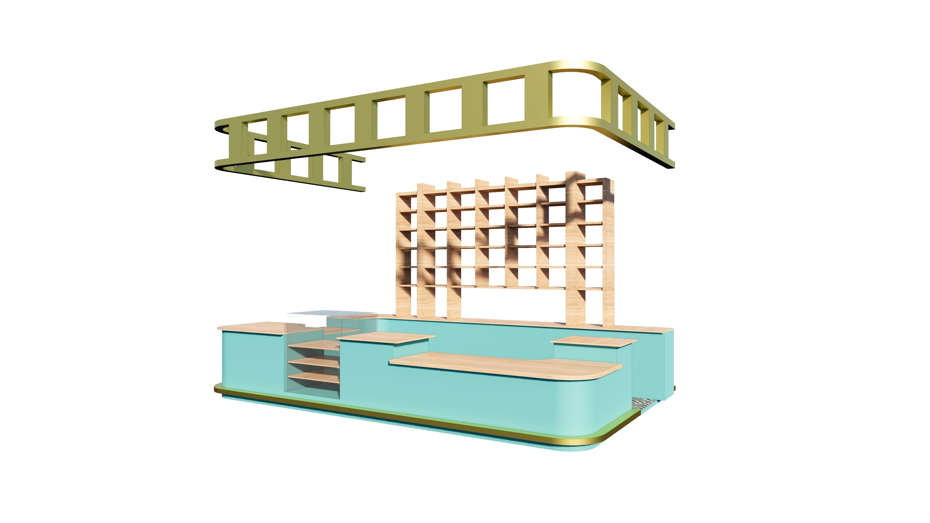 coffee shop counter 3D model | CGTrader