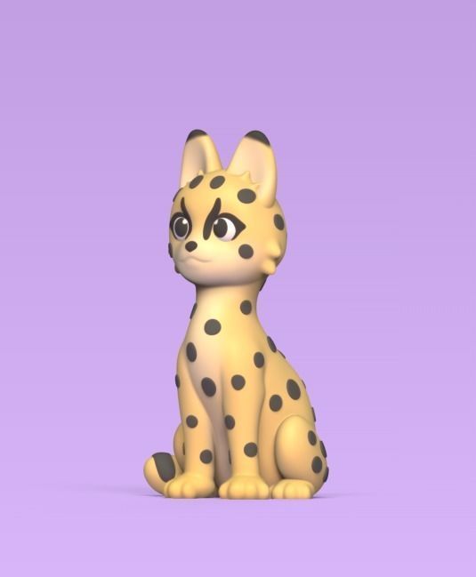 Serval cheetah 3D model 3D printable | CGTrader