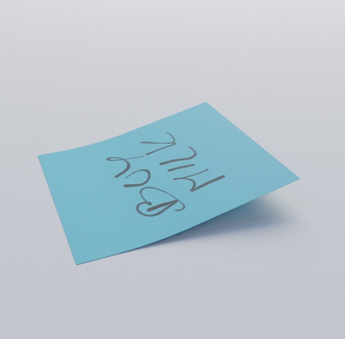 Sticky note 3D model | CGTrader