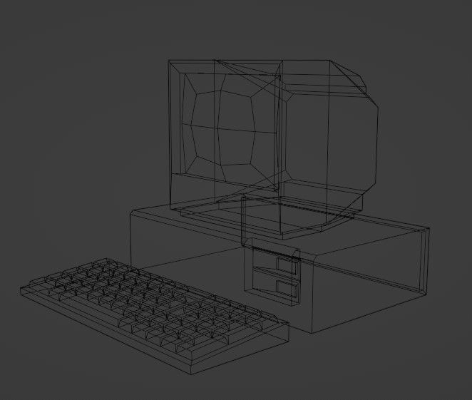 Old Retro PC Computer Low-poly Game-ready UV free VR / AR / low-poly 3D ...