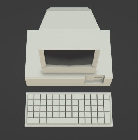Old Retro PC Computer Low-poly Game-ready UV free VR / AR / low-poly 3D model | CGTrader