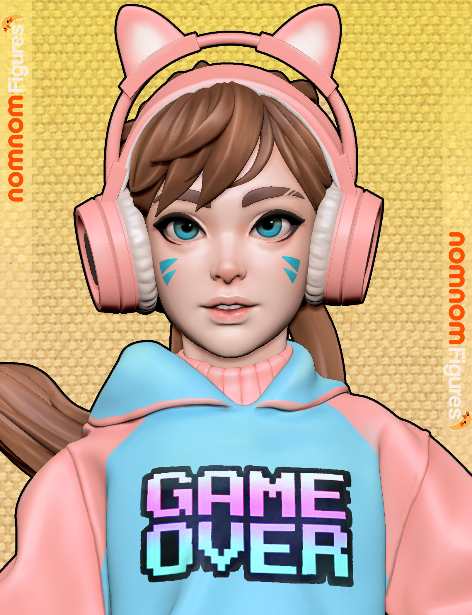 Gamer Girl 3D model 3D printable | CGTrader
