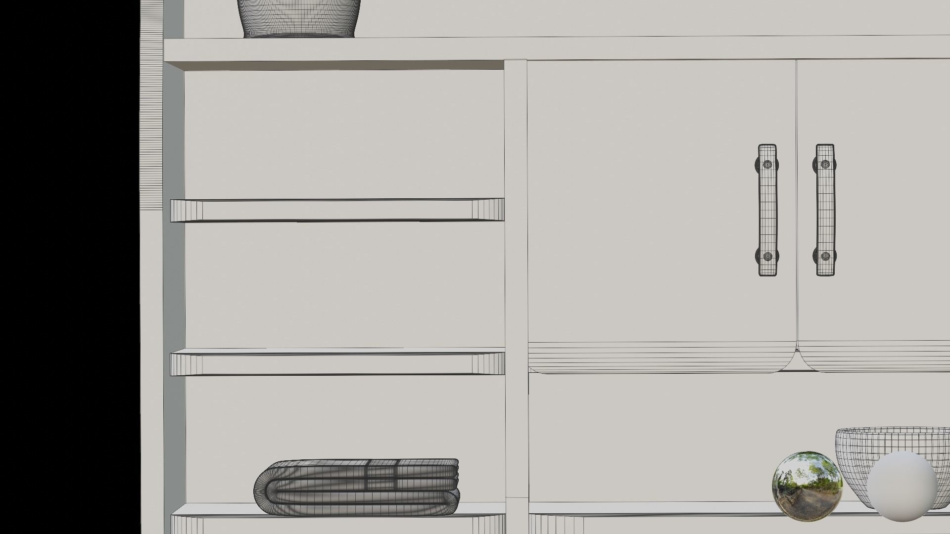 3D model Wall Cupboard Wooden VR / AR / low-poly | CGTrader