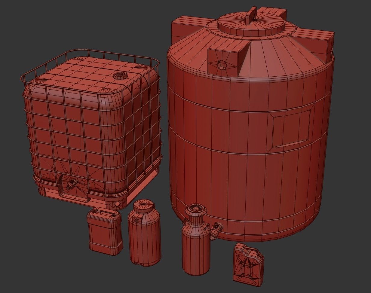3D model Liquid Tanks Pack 5 Types VR / AR / low-poly | CGTrader