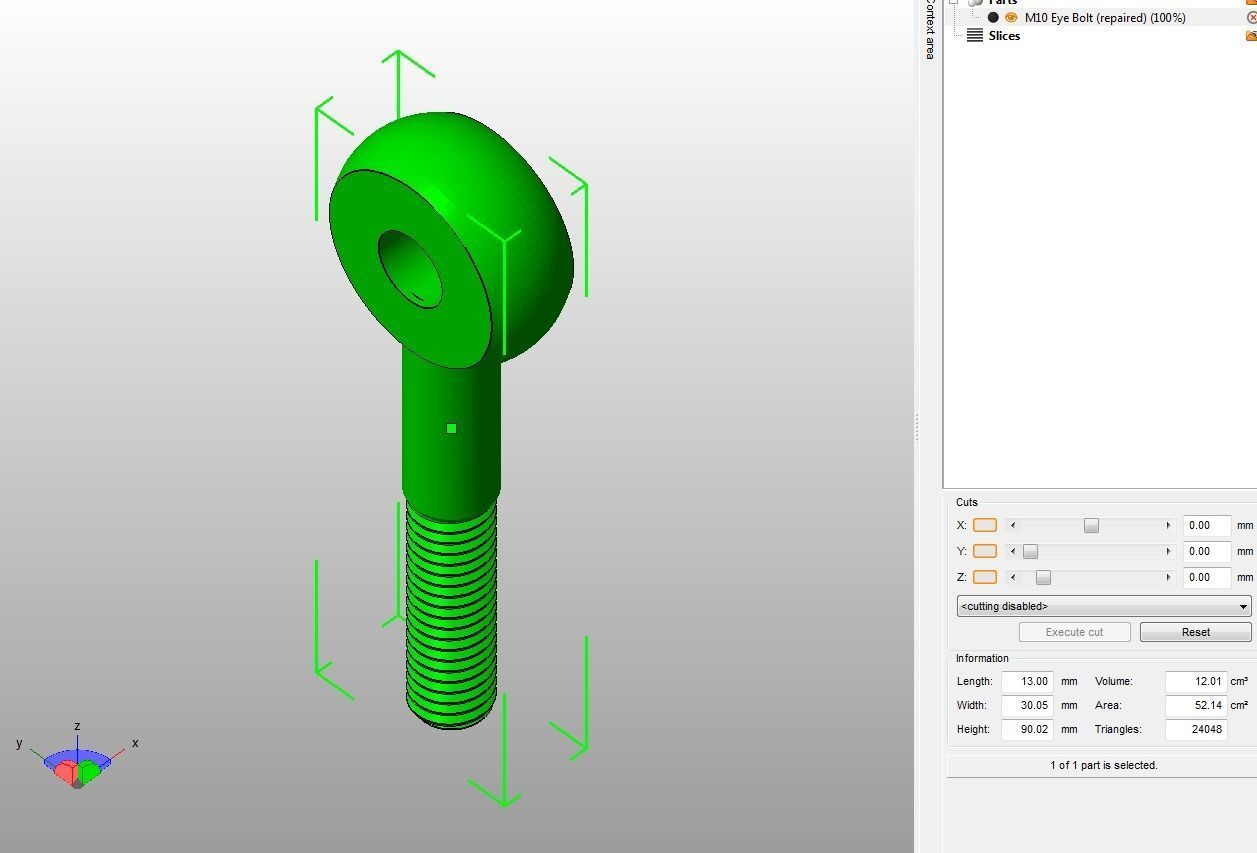 M10 Eye Bolt 3D model 3D printable | CGTrader