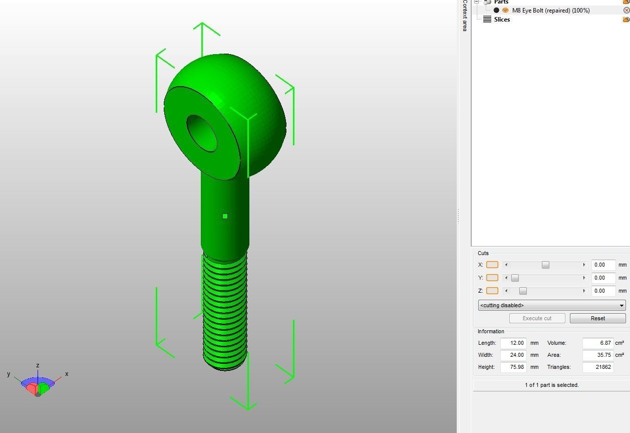 M8 Eye Bolt 3D model 3D printable | CGTrader