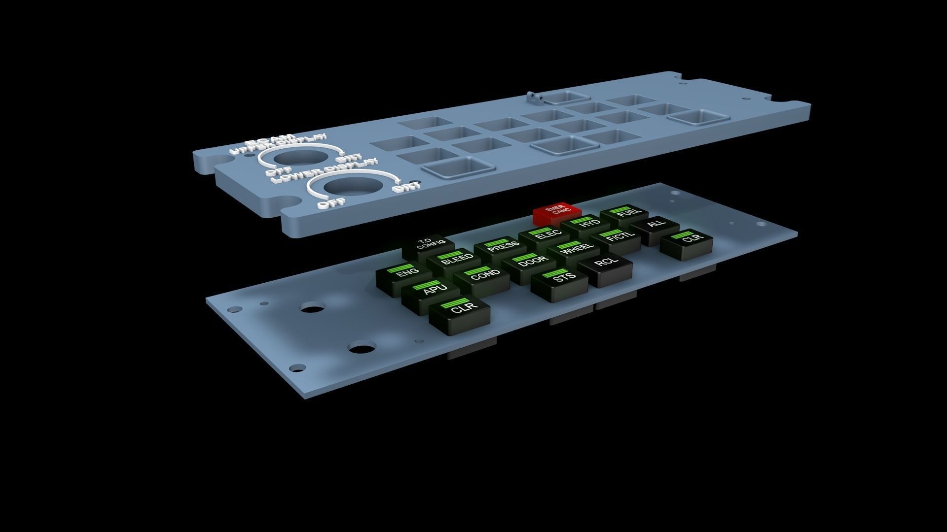 Airbus A320 Ecam Panel 3D model 3D printable | CGTrader