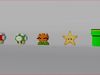 Mario Pixel Power Ups 3D model | CGTrader