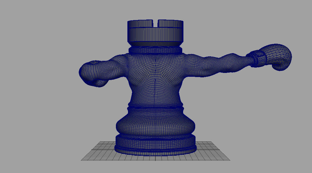 Chess Piece Boxer Rook 3D model animated rigged | CGTrader