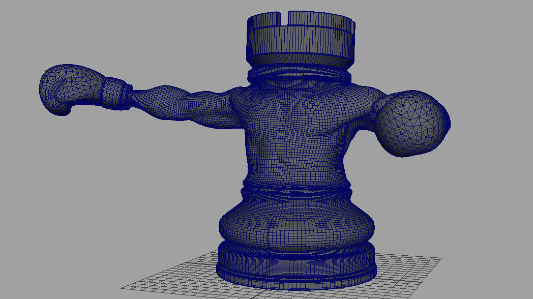 Chess Piece Boxer Rook 3D model animated rigged | CGTrader