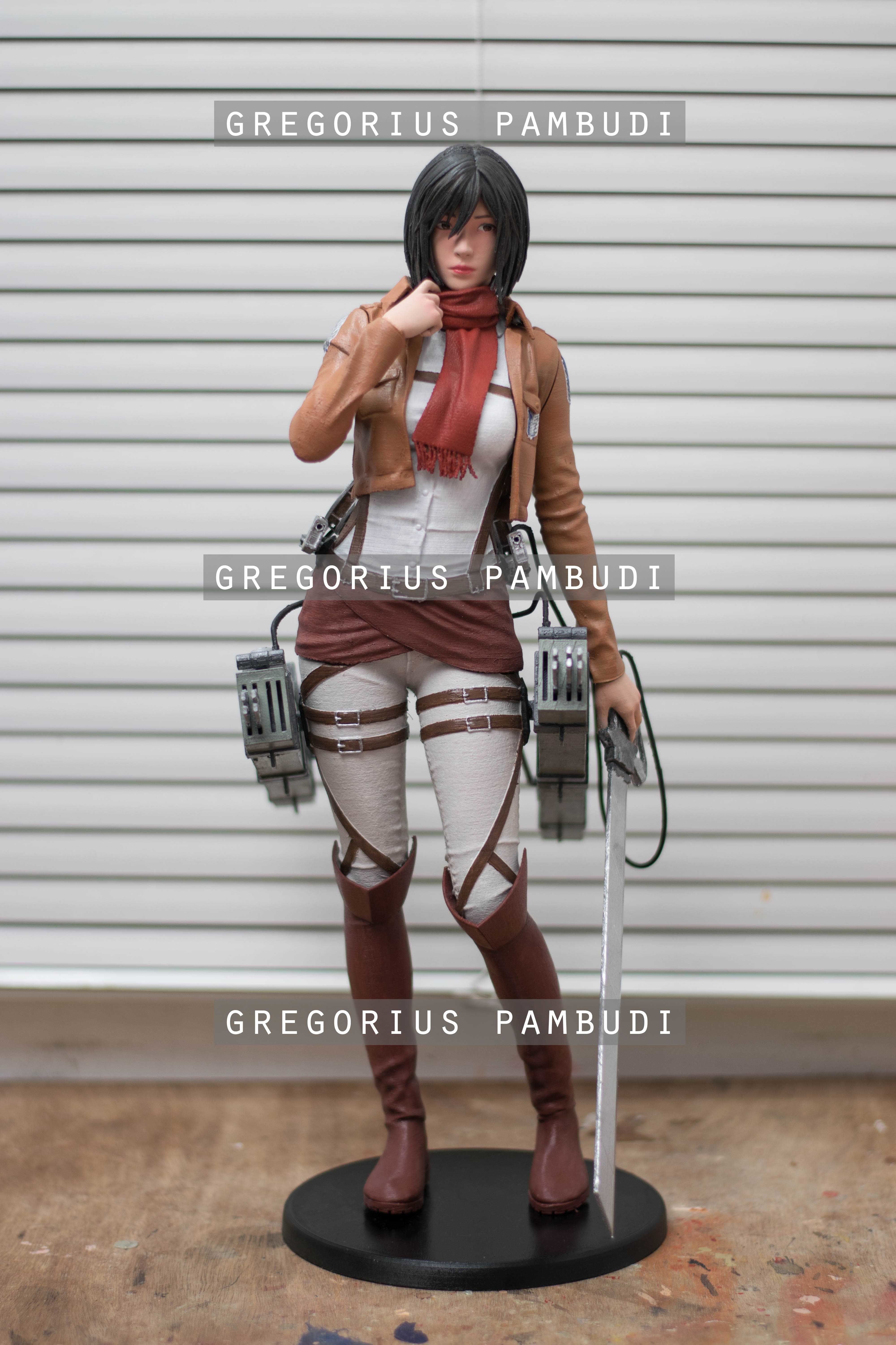 Mikasa Ackerman Attack on Titan Fan Art Statue 3d Printable 3D model 3D printable | CGTrader