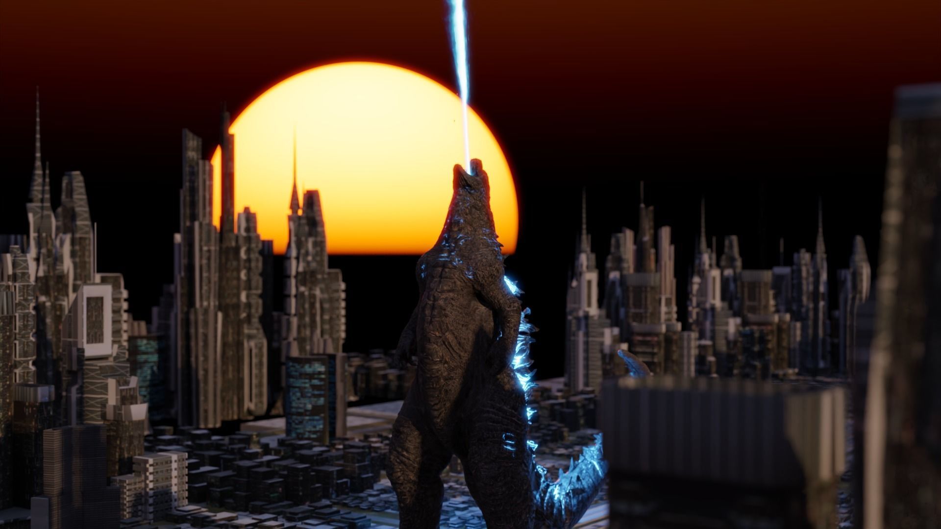 Godzilla Roar 3D model animated rigged | CGTrader