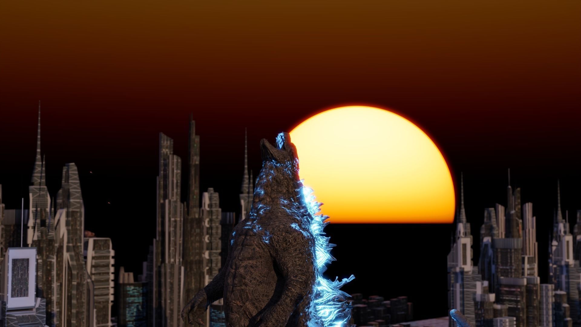 Godzilla Roar 3D model animated rigged | CGTrader