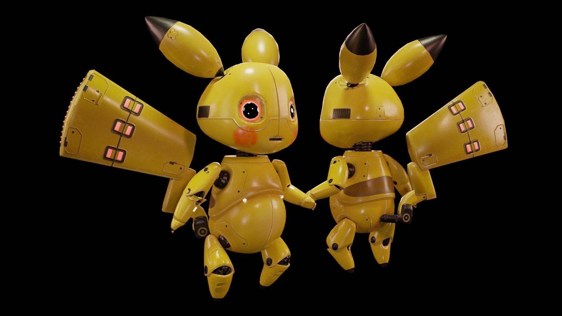 3D model robot pikachu and pikachu VR / AR / low-poly | CGTrader